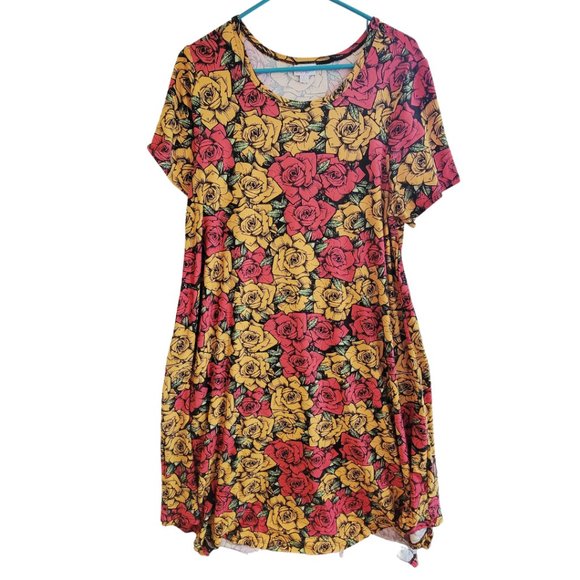 LuLaRoe | Dresses | Rose Print Lularoe Carly Dress | Poshmark